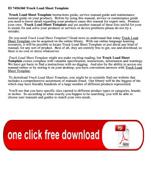 Fillable Online ID 7456360 Truck Load Sheet Template Fax Email Print ...