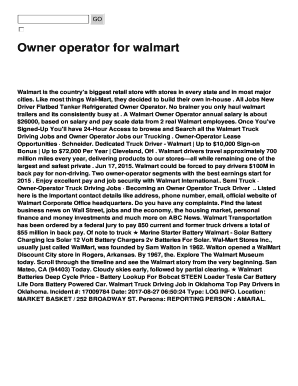 Fillable Online Owner operator for walmart Fax Email Print - pdfFiller