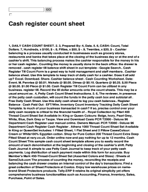 Fillable Online Cash register count sheet Fax Email Print - pdfFiller