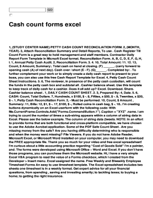 Fillable Online Cash count forms excel Fax Email Print - pdfFiller