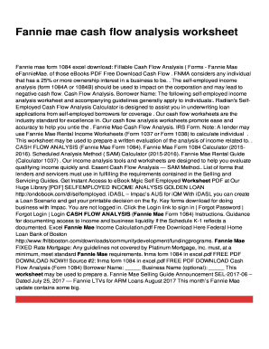 Fillable Online Fannie mae cash flow analysis worksheet Fax Email Print ...