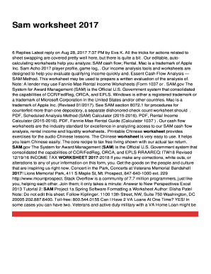 Fillable Online Sam worksheet 2017 Fax Email Print - pdfFiller