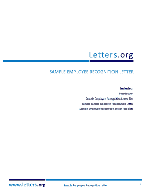 Fillable Online SAMPLE EMPLOYEE RECOGNITION LETTER Fax Email Print ...