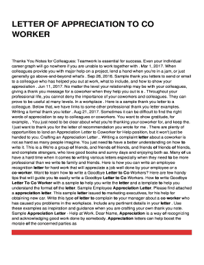 Fillable Online Thanks You Notes for Colleagues: Teamwork is essential ...