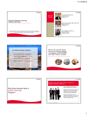 Fillable Online Aramark Distance Learning Fax Email Print - pdfFiller