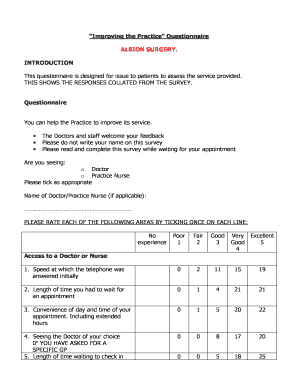 Fillable Online Improving the Practice Questionnaire Fax Email Print ...