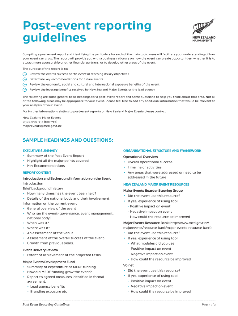Fillable Online Post-event reporting Fax Email Print - pdfFiller