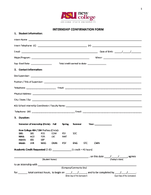 Fillable Online Intern Name: Fax Email Print - pdfFiller