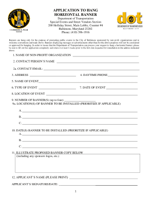 Fillable Online APPLICATION TO HANG Fax Email Print - pdfFiller