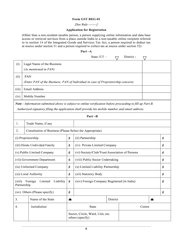 Fillable Online Form GST REG-01 Fax Email Print - pdfFiller