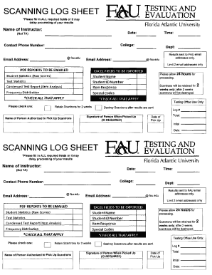 Fillable Online SCANNING LOG SHEET Fax Email Print - pdfFiller