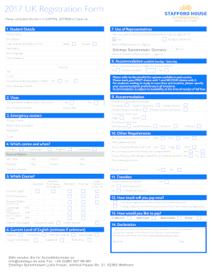 Fillable Online 2017 UK Registration Form Fax Email Print - pdfFiller