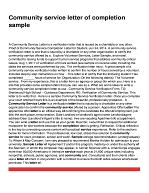 Fillable Online Community service letter of completion Fax Email Print ...