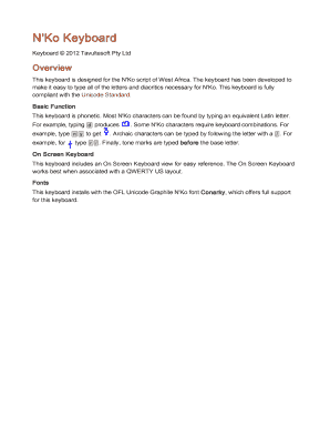 Fillable Online N'Ko Keyboard Fax Email Print - pdfFiller