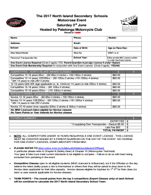 Fillable Online Motocross Event Fax Email Print - pdfFiller