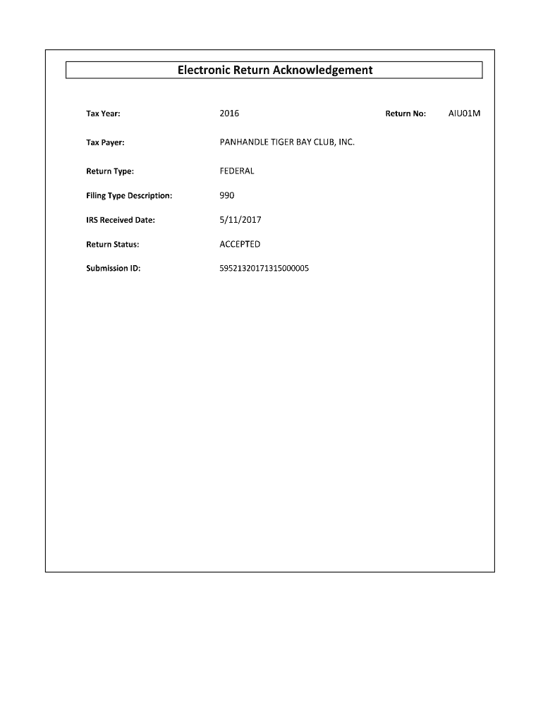 Fillable Online Electronic Return Acknowledgement Fax Email Print ...