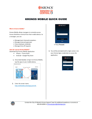 Fillable Online KRONOS MOBILE QUICK GUIDE Fax Email Print - pdfFiller