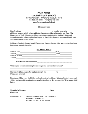 Fillable Online School Physical Form - IDPH - Illinois.gov Fax Email ...
