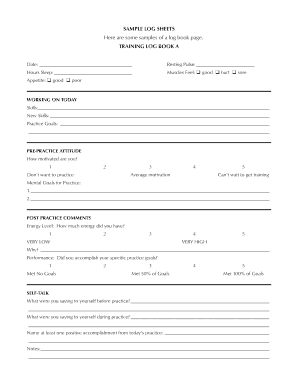 Fillable Online SAMPLE LOG SHEETS Fax Email Print - pdfFiller