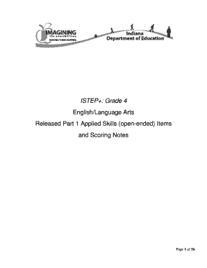 Fillable Online ISTEP+: Grade 4 Fax Email Print - pdfFiller