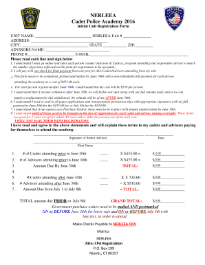 Fillable Online UNIT NAME: NERLEEA Unit # Fax Email Print - pdfFiller