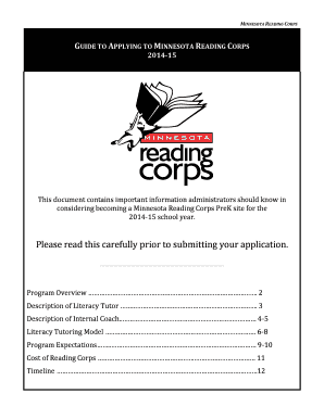 Fillable Online MINNESOTA READING CORPS Fax Email Print - pdfFiller