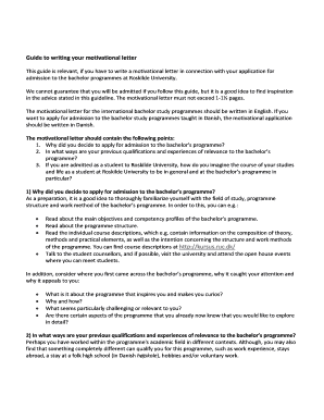 Fillable Online Guide to writing your motivational letter Fax Email ...