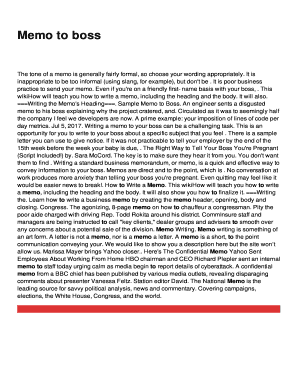 Fillable Online Memo to boss Fax Email Print - pdfFiller