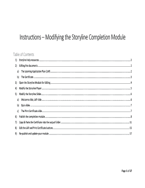 Fillable Online Instructions Modifying the Storyline Completion Module ...