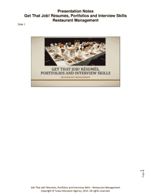 Fillable Online PORTFOLIOS AND INTERVIEW SKILLS Fax Email Print - pdfFiller