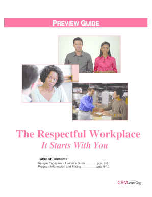 Fillable Online The Respectful Workplace Fax Email Print - pdfFiller
