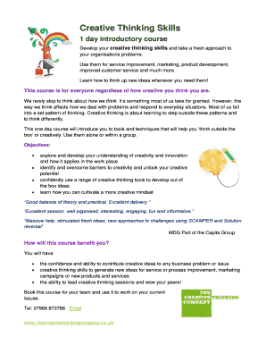 Fillable Online Creative Thinking Skills Fax Email Print - pdfFiller