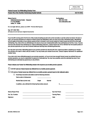 Fillable Online Federal Income Tax Withholding Election Form Fax Email ...