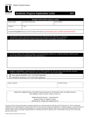 Fillable Online Academic Progress Explanation Letter Fax Email Print ...