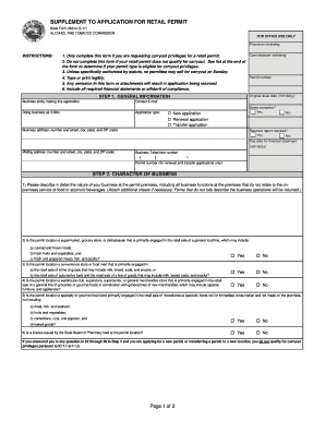 Fillable Online SUPPLEMENT TO APPLICATION FOR RETAIL PERMIT Fax Email ...