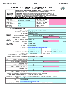 Fillable Online Copyright 2012 Australian Food and Grocery Council Fax Email Print - pdfFiller
