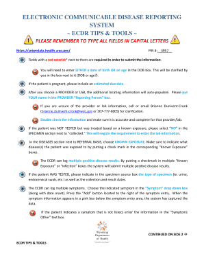 Fillable Online ELECTRONIC COMMUNICABLE DISEASE REPORTING Fax Email ...