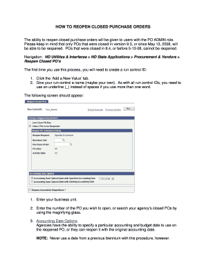 Fillable Online HOW TO REOPEN CLOSED PURCHASE ORDERS Fax Email Print ...