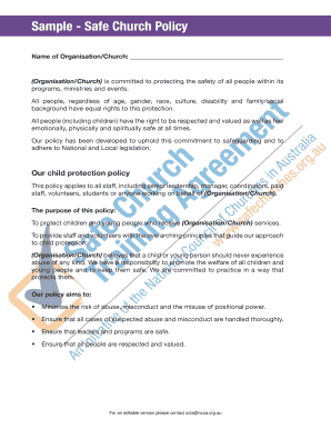 Fillable Online Sample - Safe Church Policy Fax Email Print - pdfFiller