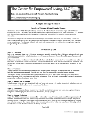 Fillable Online Couples Therapy Contract Fax Email Print - pdfFiller