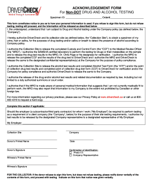 Fillable Online For Non-DOT DRUG AND ALCOHOL TESTING Fax Email Print ...