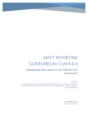 Fillable Online SAFE REPORTING Fax Email Print - pdfFiller