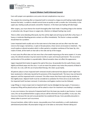 Fillable Online Surgical (Wisdom Teeth) Informed Consent Fax Email ...