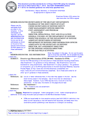Fillable Online This document provides standards for writing a DoD DTM ...