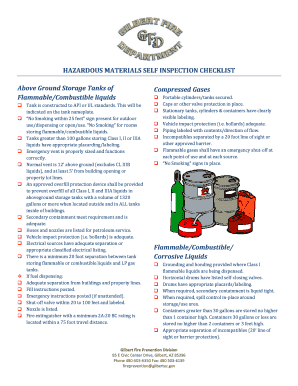 Fillable Online HAZARDOUS MATERIALS SELF INSPECTION CHECKLIST Fax Email ...