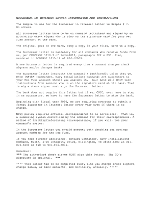 Fillable Online SUCCESSOR IN INTEREST LETTER INFORMATION AND ...