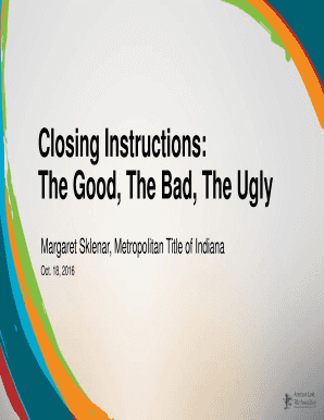 Fillable Online Closing Instructions: Fax Email Print - pdfFiller