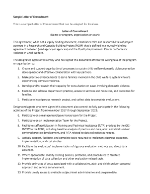 Fillable Online Sample Letter of Commitment Fax Email Print - pdfFiller