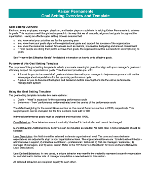 Fillable Online Goal Setting Overview and Template Fax Email Print ...