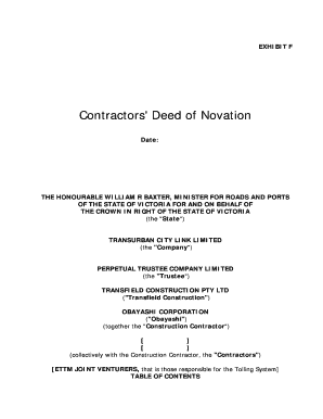 Fillable Online Contractors' Deed of Novation Fax Email Print - pdfFiller